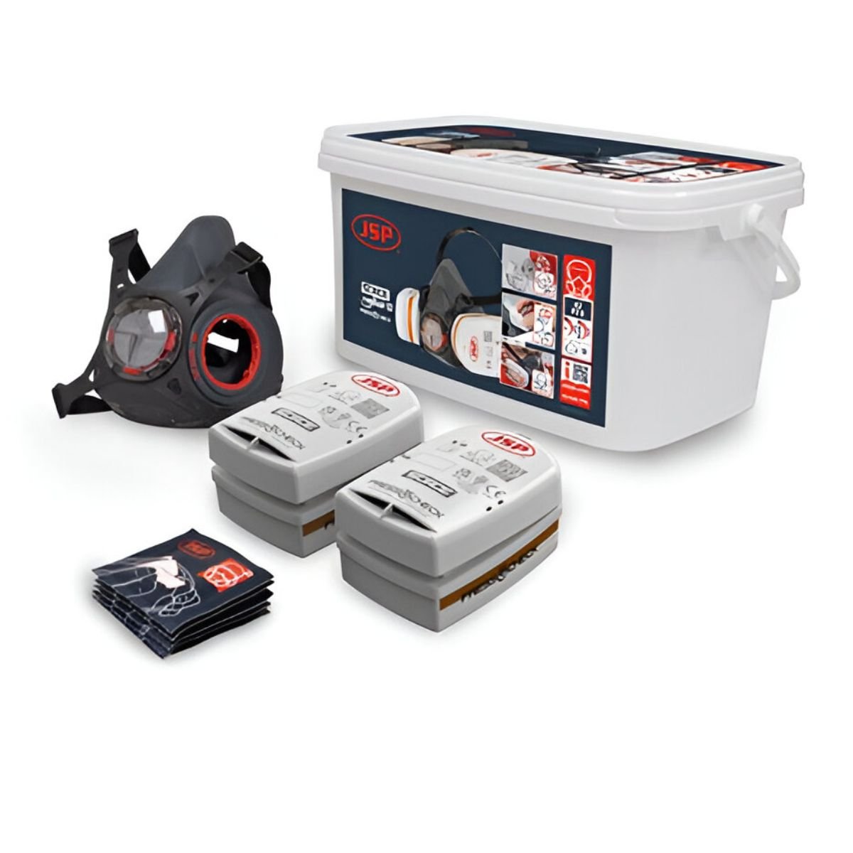 Force Typhoon 8 Half Mask Respirator Spray Painters Kit With A2P2 Filt ...